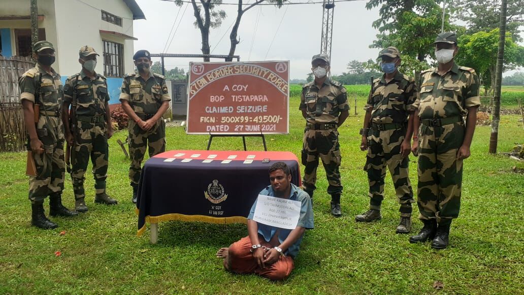 BSF apprehended 1 Bangladeshi FICN racketeer along with Rs 49,540 fake ...