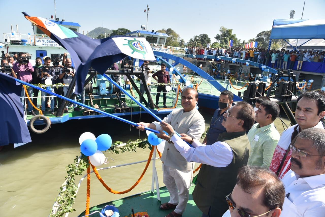 Assam CM flags off four steel catamaran vessels at Pandu Port in Guwahati