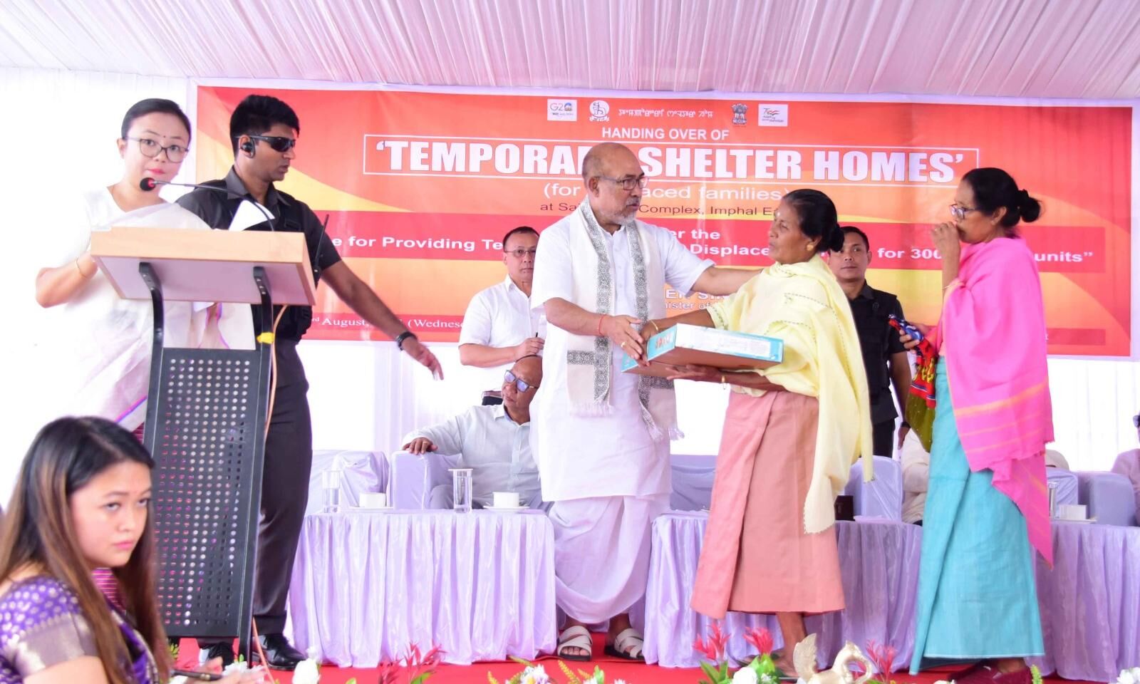 Manipur govt hands over prefabricated temporary homes to displaced people