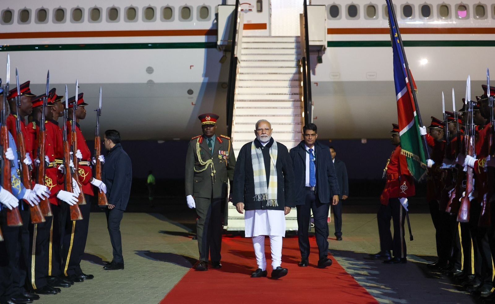 PM Modi arrives in Namibia for first-ever official visit, to address its Parliament
