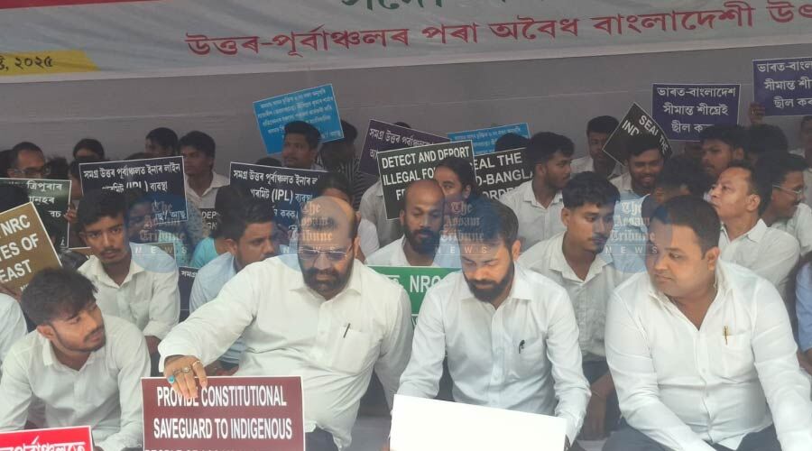 NESO-backed AASU sit-in in Guwahati demanding ouster of illegal ...