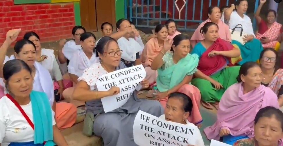 Killing of Assam Rifles jawans sparks protests in Manipur's Bishnupur